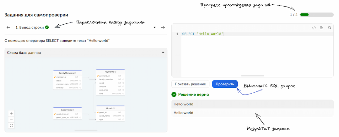 Структура курса — Интерактивный курс по SQL